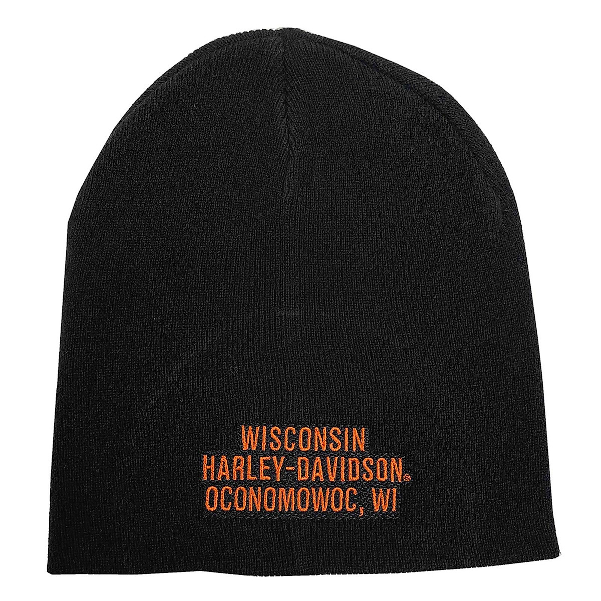 Harley-Davidson Men's Embroidered Bar & Shield Graphic Cuffed Beanie Hat - Black