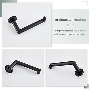 Bathroom Toilet Paper Holder, Suyar SUS304 Stainless Steel Round Toilet Roll Holder, Toilet Paper Roll Dispenser Wall Mounted, Matte Black