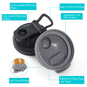 6 Pack Wide Mouth Ma-son Jar Lids 86mm Ma-son Jar Flip Top Lids Reusable Plastic Leak-proof Airtight Seal Ma-son Jar Pour Spout Pitcher Lids (Jars Not Included)