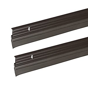 Frost King B59/36H Premium Aluminum and Vinyl Door Sweep 1-5/8-inch by 36-inches, Brown - 2-Pack