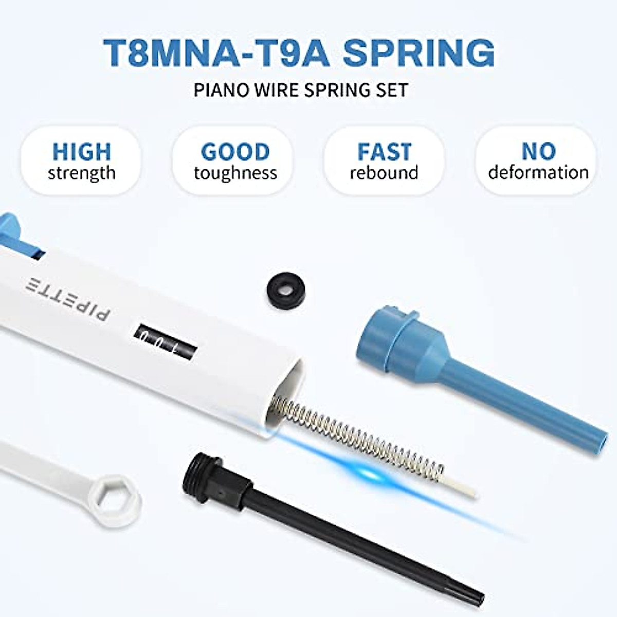 BAOSHISHAN Micropipette Single Channel Adjustable Micro Pipett Lab Pipettor Transfer (10-100ul Including 200 Pipette Tips)