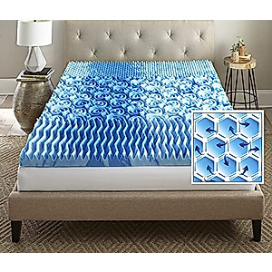 Thomasville GelLux Cooling Foam Mattress Topper, 3", Twin, Blue