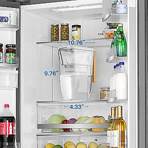 FACHIOO 200-Gallon Long-Life Chubby 10-Cup Water Filter Pitcher with 1 Filter, 5X Times Lifetime, Reduces PFAS, PFOA/PFOS, Chlorine, BPA Free, Last Up to 3 Months, White