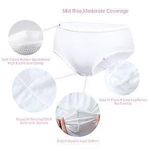 Women's Disposable 100% Cotton Underwear Ladies Briefs Panties for Travel Hotel Spa Hospital Stays Emergencies （5 Pieces, 2XL）