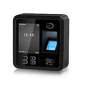 Biometric Fingerprint Security Access Control Systems with 600lbs Magnetic Lock,Exit Motion Sensor,Metal Exit Button with Base,110V-240V Power Supply Unit,Wired Doorbell,RFID Cards & RFID Key Fobs