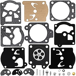 QAZAKY Pack of 3 Carburetor Diaphragm Gasket Rebuild Repair Kit Compatible with K10-WAT WA WT Series 2-Cycle String Trimmer Leaf Blower Chainsaw Poulan Ryobi Ryan IDC Homelite Toro Weedeater Craftsman