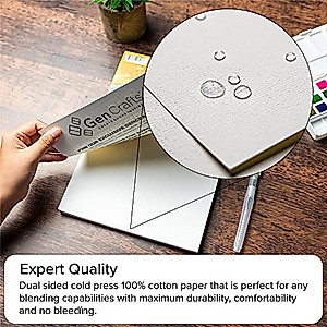 GenCrafts 100% Cotton Watercolor Paper Pad - A4 8.3x11.7" - 20 Sheets (140lb/300gsm) - Cold Press Acid Free Art Sketchbook Pad for Painting & Drawing, Wet, Mixed Media