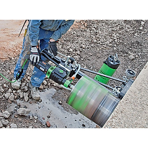 CS Unitec EBM 352/3 PSV -14 in. Capacity Concrete Core Drilling Rig with Vacuum/Anchor Stand- Wet Diamond Core Drill -3-Speed for Concrete, Brick, Asphalt, & Stone -Made in Germany (w/Vacuum Pump)