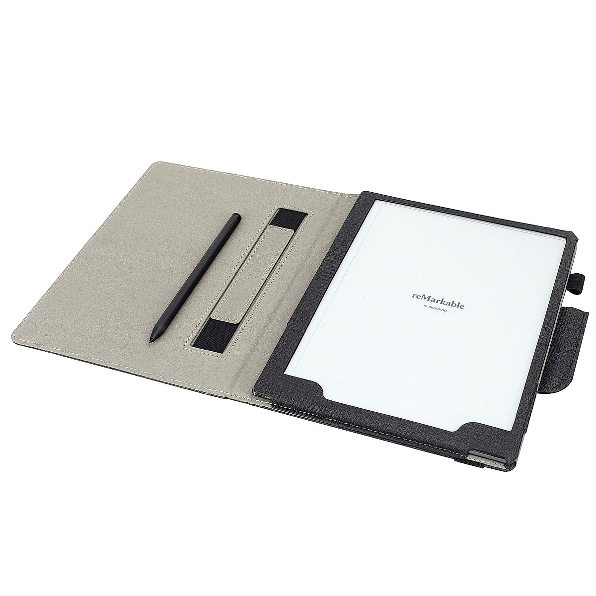 KuRoKo Book Folio Case Cover with Hand Strap and Pen Holder for Remarkable 2 10.3 Inch Digital Paper 2020 Released-Black