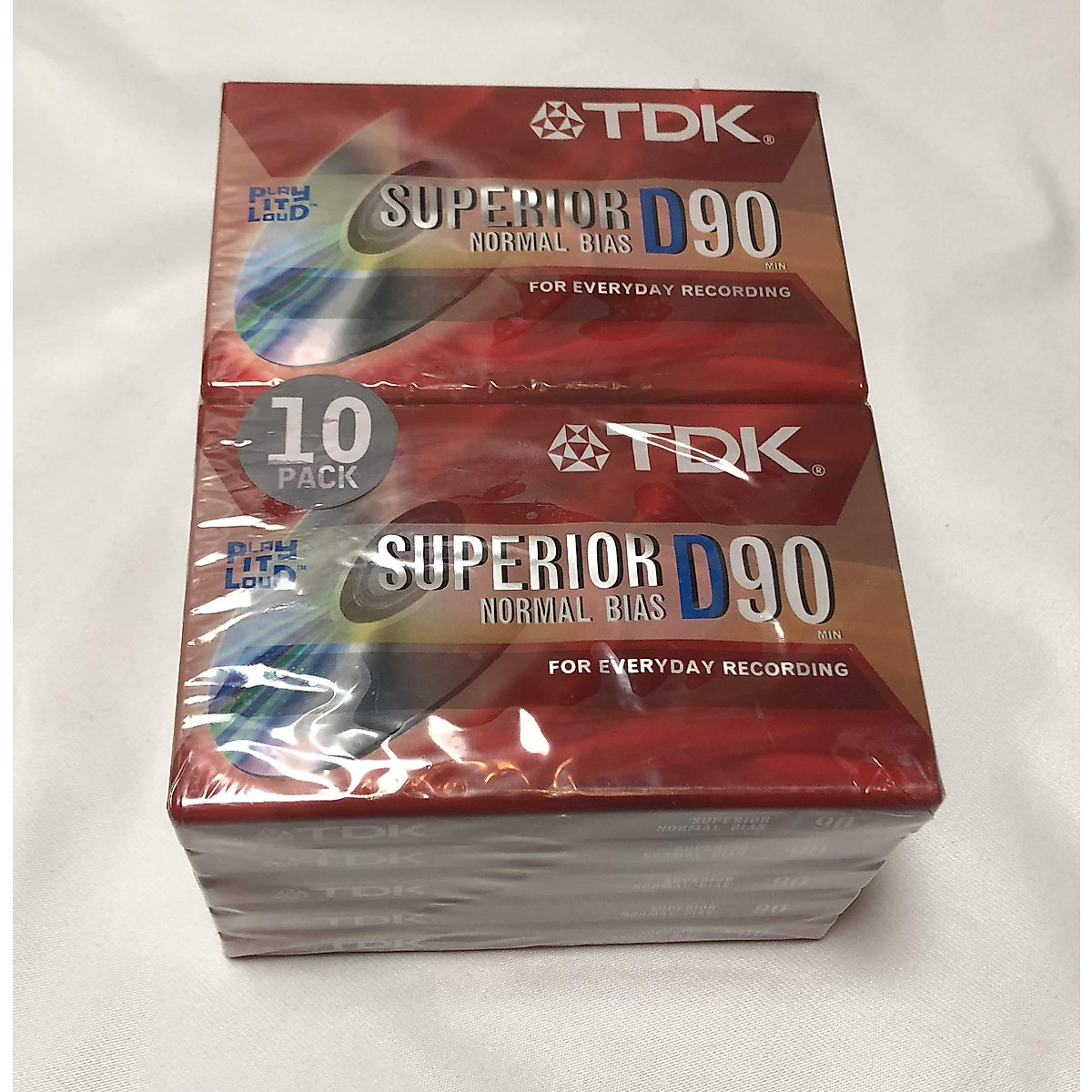 TDK Superior Blank Audio Cassette Tapes (10 Pack) - Red, IEC I/Type I Normal Bias, 90 Min x20