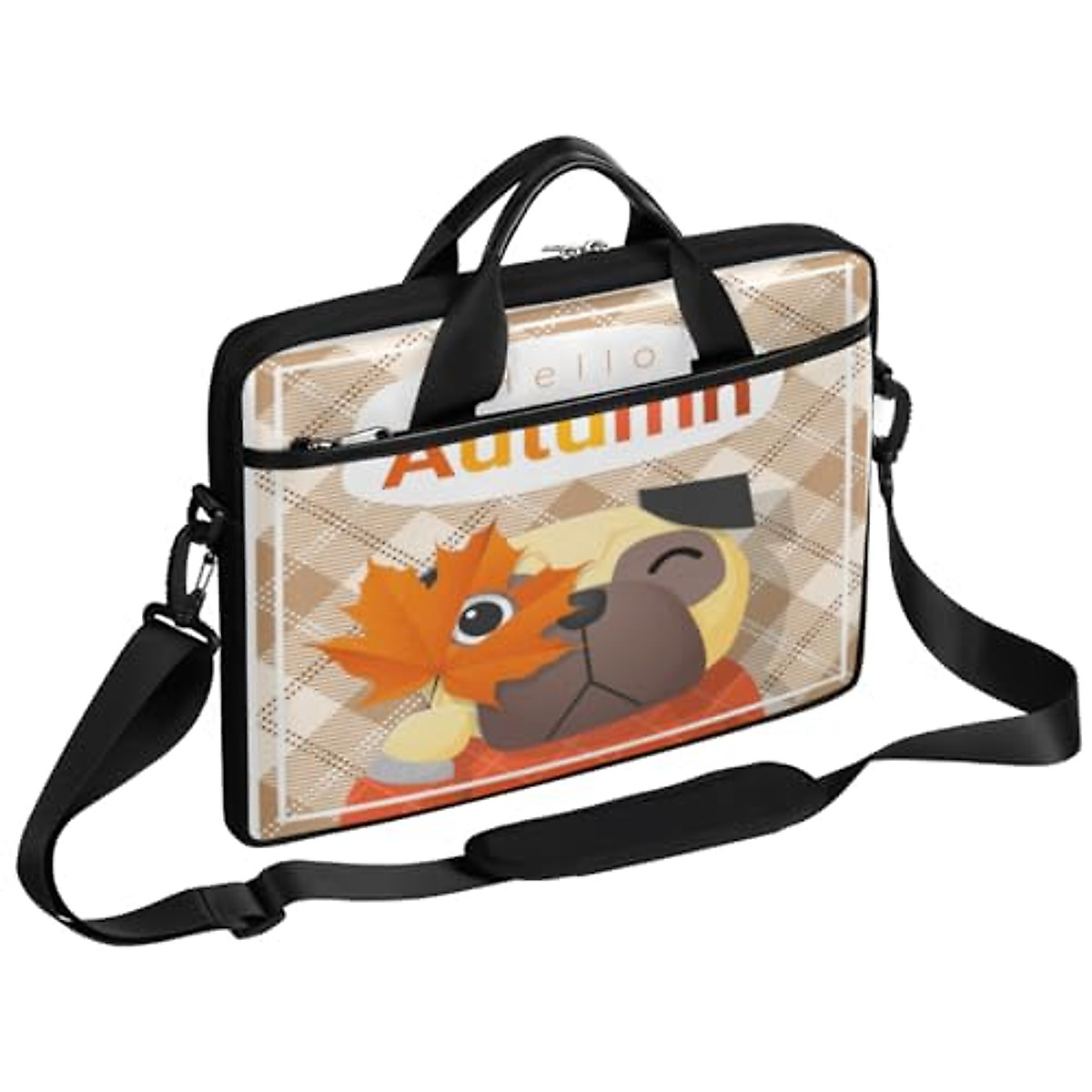 Maple Dog Laptop Computer Bag Waterproof Shoulder Messenger Bag 13-15 inch Durable Laptop Tote Bag with Shoulder Strap Handle Lightweight Crossbody Briefcase