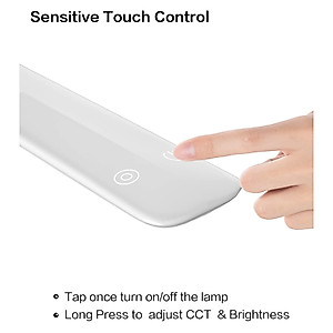 LED Desk Lamp With Clamp, 10W Gooseneck Lamps Touch Control,Swing Arm Clamp Lamp, Architect Clamp Desk Lamp Dimmable,Nail Lamp for Desk Table (White)