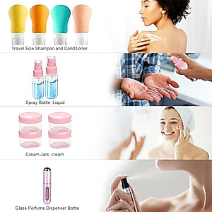 24 Pack Travel Bottles Set for Toiletries, TSA Approved Leak Proof Silicone Squeezable Containers for Toiletries, Refillable Travel Accessories for Conditioner, Shampoo, Lotion & Body Wash