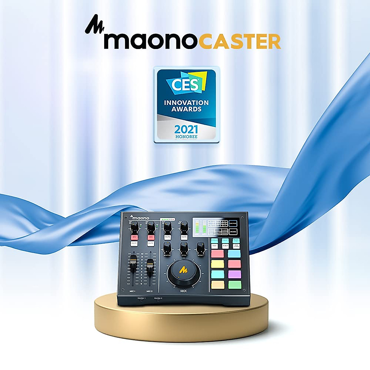 Audio Interface with DJ Mixer and Sound Card, Maonocaster Portable ALL-IN-ONE Podcast Production Studio with XLR Condenser Microphone for Guitar, Live Streaming, PC, Recording, and Gaming (AM100 K1)