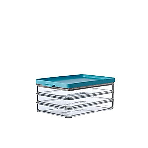 MEPAL, Omnia Food Storage Boxes with Lid for Salami, Cold Cuts, Turkey, Bologna, Deli and Luncheon Meat, BPA Free, Nordic Green, 3 X 500ml | 17oz, 1 Set
