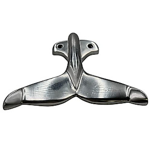 Needzo Nautical Whale Tail Hook, Heavy Aluminum Cast Wall Hooks Decorative Coastal Home Decor, 8 inches