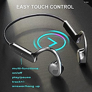 NVAHVA Bone Conduction Wireless Headphone, Open-Ear Bluetooth Headset fo Sports (Black)