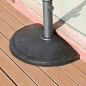 COBANA Half Round Patio Umbrella Base, Heavy-Duty Free Standing Resin Umbrella Stand, 20lb