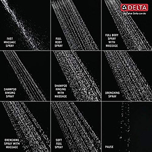 Delta Faucet 9-Spray ADA-Compliant Slide Bar Hand Held Shower with Hose, Stainless 51900-SS