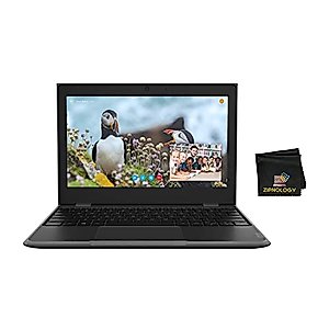 Lenovo 100E Chromebook 2ND Gen Laptop, 11.6" HD(1366 x 768) Display, Intel- Celeron N4020, 4 GB LPDDR4 RAM, 64 GB eMMC, HDMI, MicroSD Card Reader, Windows 10 Pro + Zipnology Cloth - New