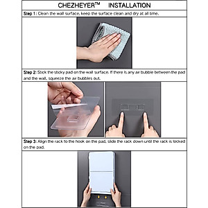 CHEZHEYER Wall Mounted Strong Adhesive Foldable Floating Shelf Rack for Food Preparation & Work; Punching-Free Storage Rack for Kitchen, Dining Room (Light Blue)