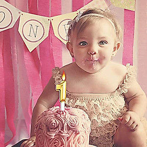 Birthday Number Candles, NO. 1/3/13/31 Anniversary Cake Decorations, Gold Number Birthday Cake Candles, Cake Decoration for Birthday Party Wedding Anniversary Graduation Celebration Supplies