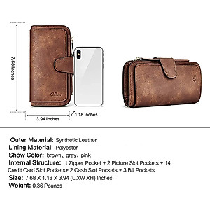 CLUCI Backpack Purse for Women Fashion Leather Designer Travel Large Ladies Shoulder Bags with Tassel Two-toned Brown Wallet for Women Leather Designer Bifold Long Ladies Credit Card Brown