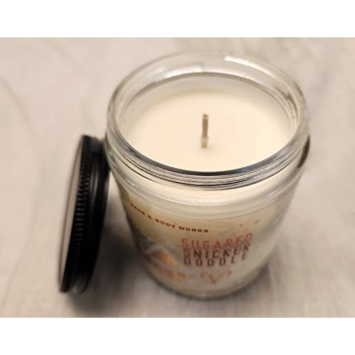 White Barn Candle Company Bath and Body Works Single Wick Scented Candle w/Essential Oils - 7 oz Sugared Snickerdoodle (Warm Spices, Creamy Vanilla, Sugared Musk)