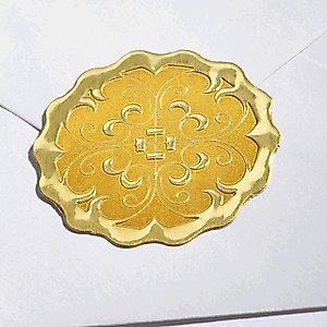 PaperDirect Gold Scalloped Embossed Foil Certificate Seals, 32 Count