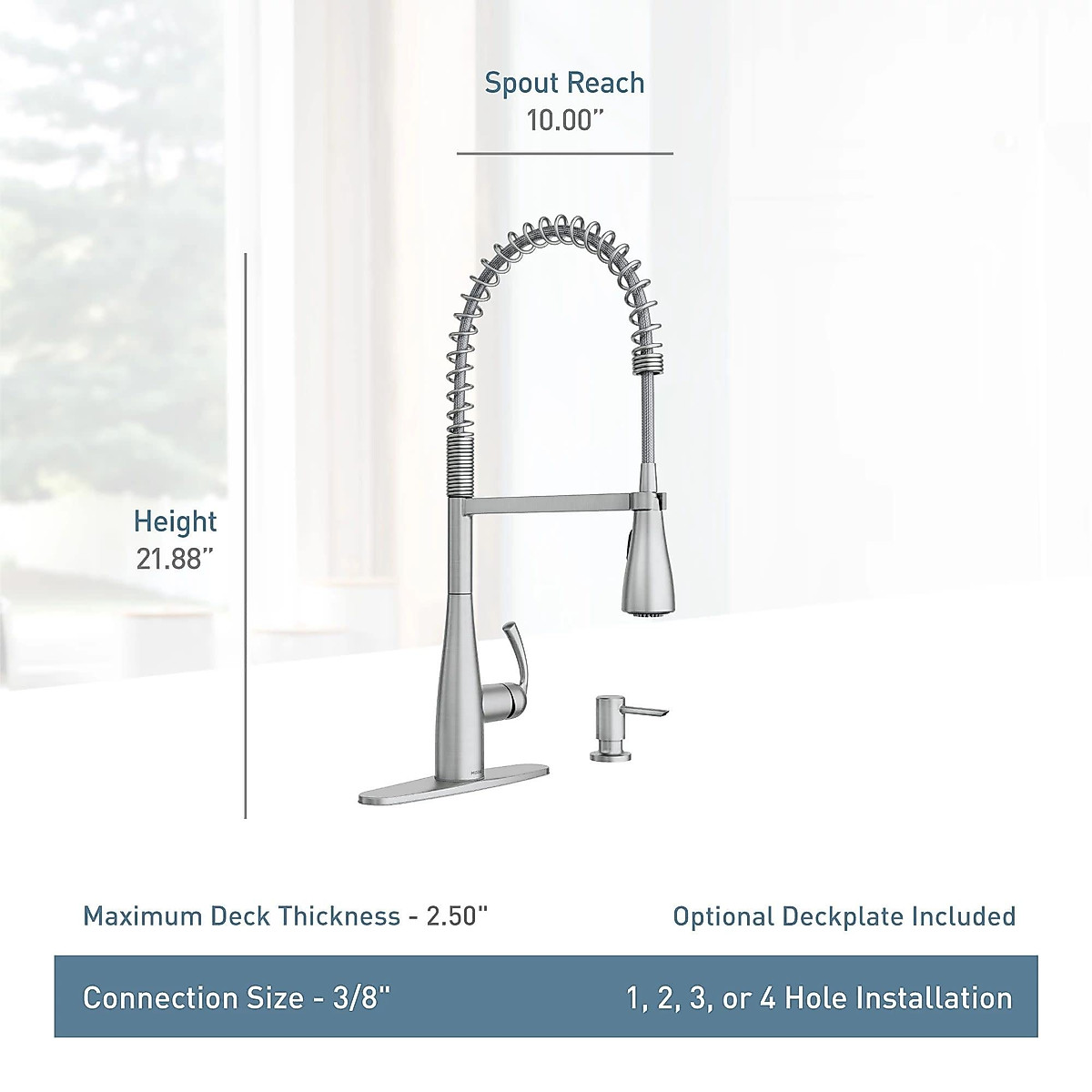 Moen 87814SRS Essie One-Handle High Arc Pulldown Kitchen Faucet, Spot Resist Stainless