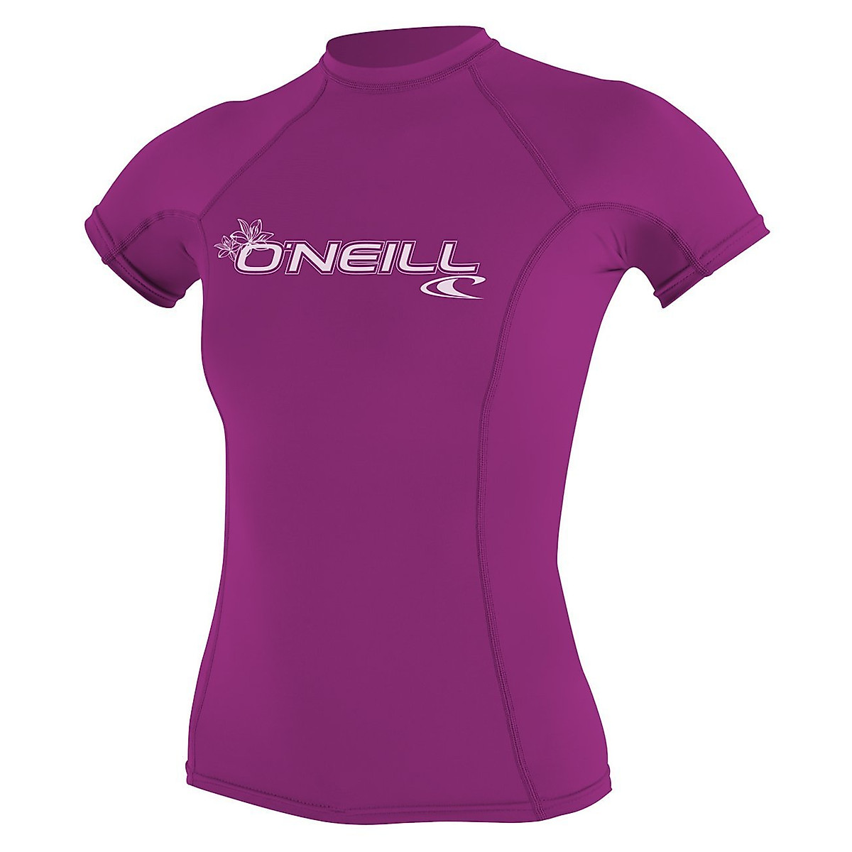 O'Neill Women's Basic Skins UPF 50+ Short Sleeve Rash Guard, Fox Pink, XS