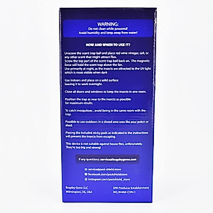 Automatic Indoor Insect Trap - Gnat Trap for House Indoors - Fruit Fly Traps for Indoors - Non-Zapper Mosquito Trap with Scent Pod for Bait and UV Light - Mosquito Killer with Sticky Boards