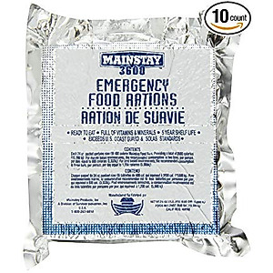 Mainstay Emergency Food Rations with Outdoors Equipment Emergency Guide-3600 Calorie Bar- Full Case
