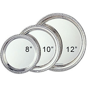 High Polished Stainless Steel Gadroon Tray, Cookie Platter, 8" Diameter