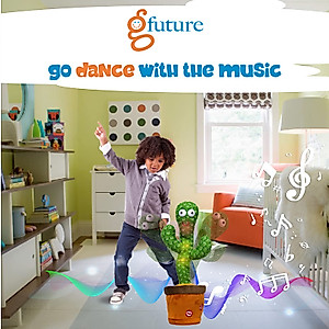 GFUTURE Dancing Cactus Mimicking Toys for Babies and Kids, Repeat What You Say Sunny Cactus Plush Toy with Kids Friendly 75 Songs and Music Kids Adjust Volume 12 Inches, USB Charger