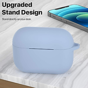 ATUAT for AirPods Pro 2nd Generation Case Cover, Protective Silicone Skin Accessories with Keychain for Women Men for Apple AirPods Pro Gen 2(2022), Front LED Visible-Light Blue