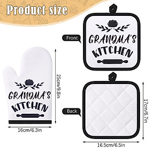 5 Pieces Grandma Kitchen Set Includes 2 Pieces Grandma Dish Towels Microfiber Dish Towels, 2 Pieces Grandma Oven Pads Pot Holder, Grandma Oven Mitt Grandma Gift for Home Birthday Kitchen