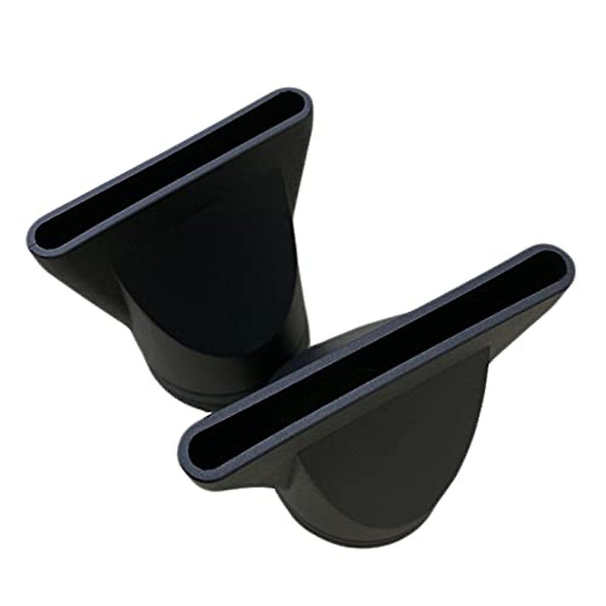 2 PCS Plastic Salon Hair Dryer Nozzle Replacement Blow Flat Hairdressing Styling Tool Diameter 4.5cm and 4.6cm Black