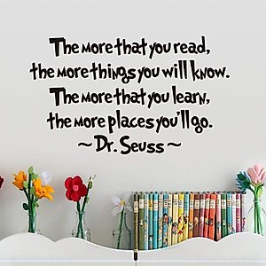 Kids Room Decals Inspirational Quotes Baby Bedroom Wall Stickers Nursery Decor,Dr.Seuss Saying Decals