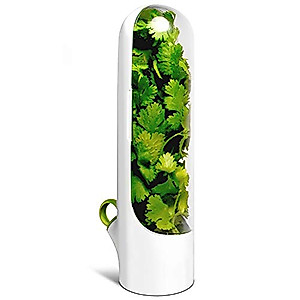 DKaony Herb Savor Pod Herb Keeper, Vanilla Keep-Fresh Cup Vegetable Preservation Bottle Kitchen Storage Cup, Herb Storage Container for Cilantro Mint Parsley Asparagus