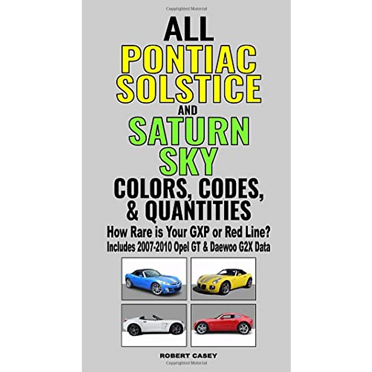 All Pontiac Solstice and Saturn SKY Colors, Codes & Quantities: How Rare is Your GXP or Red Line?