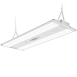 HYPERLITE 4FT LED High Bay Shop Lights, Enterprise-Grade 320W 41600lm High Bay LED Lighting, 120-277V, 5000K 1-10V Dimmer Warehouse Lighting for Barn Supermarkets, Commercial Place, UL Listed