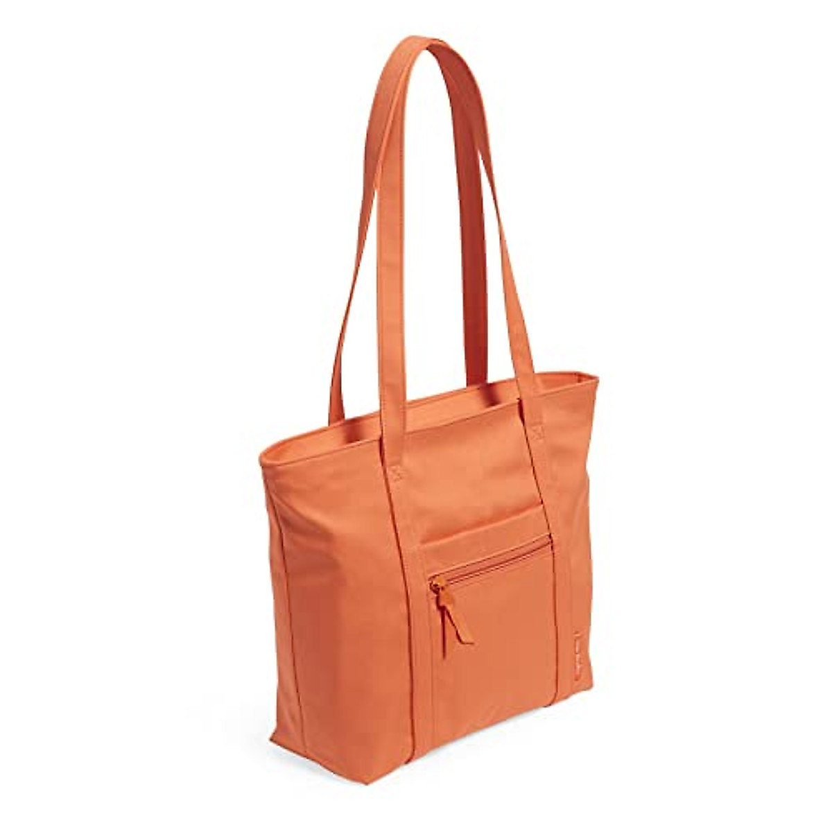 Vera Bradley Women's Cotton Small Vera Tote Bag, Orange Bell Pepper - Recycled Cotton, One Size