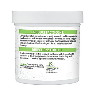 Pet Health Pharma Dog Ear Cleaner Wipes with Aloe and Eucalyptus (100 Count) - Otic Cleanser for Dogs (Made in U.S.A) (100ct Wipes with Aloe & Eucalyptus)