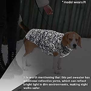 IPRAVOCI Dog Sweater for Small Medium Large Dog - Reflective Warm Fleece Knitwear Pullover Dog Clothes for Winter Fall