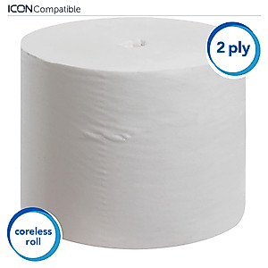 Scott Professional Essential Coreless High-Capacity Standard Roll Bulk Toilet Paper (07001), 2-Ply, White (36 Rolls of 800 Sheets, 28,800 Sheet Total)
