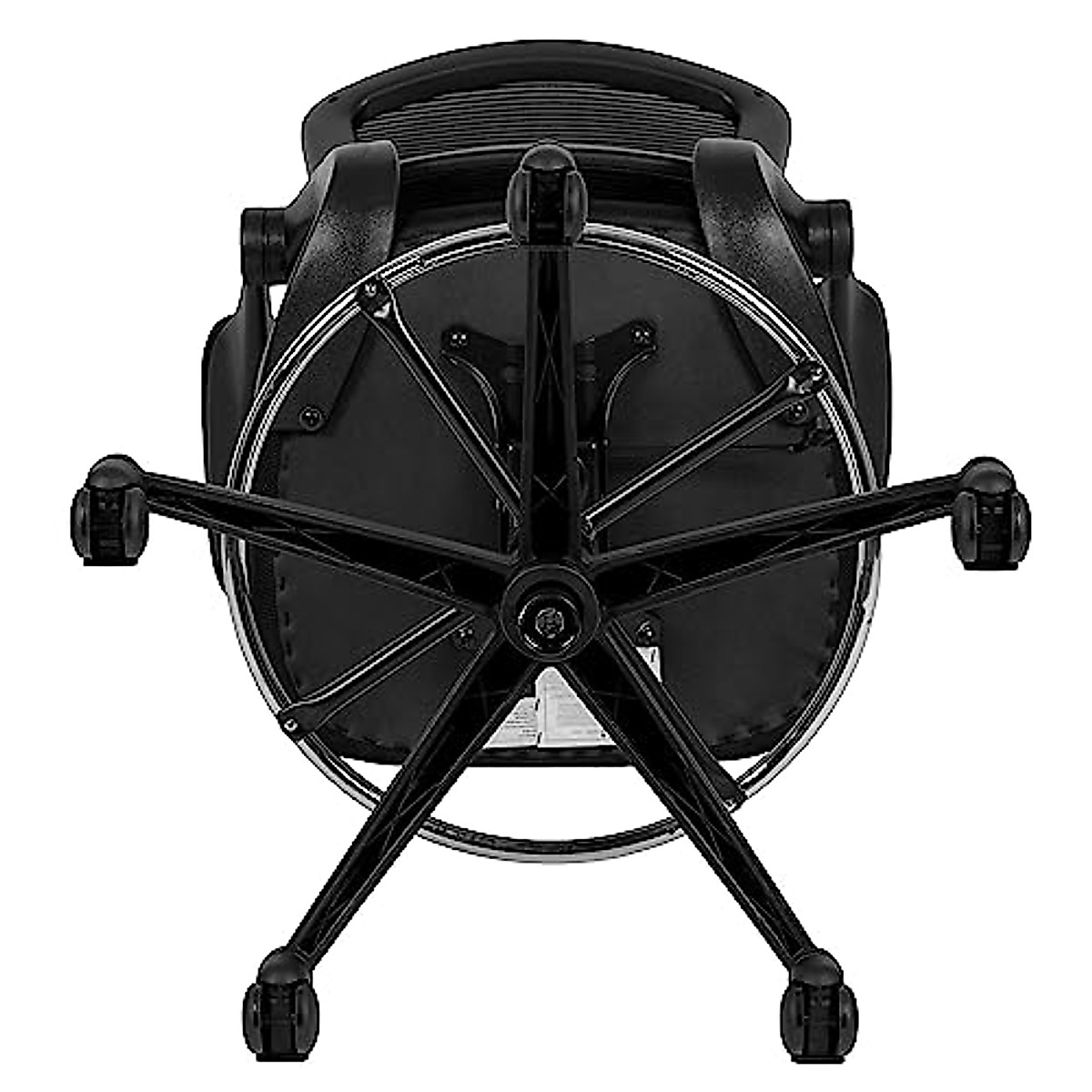 Flash Furniture Kelista Mid-Back Black Mesh Ergonomic Drafting Chair | Adjustable Foot Ring, Flip-Up Arms | Comfort and Productivity