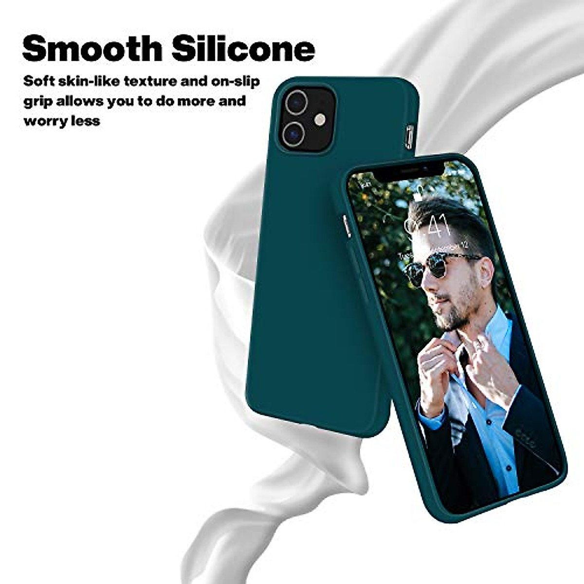 OTOFLY Compatible with iPhone 12 Mini Case 5.4 inch(2020),[Silky and Soft Touch Series] Premium Soft Liquid Silicone Rubber Full-Body Protective Bumper Case for iPhone 12 Mini (Teal)