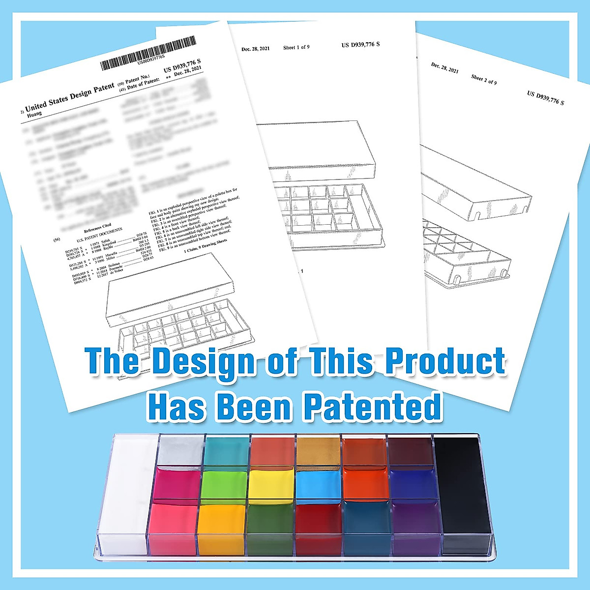 UCANBE Athena Face Body Paint Oil Palette, Professional Flash Non Toxic Safe Tattoo Halloween FX Party Artist Fancy Makeup Painting Kit For Kids and Adult