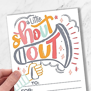 Fun Shout Out Cards For Employees, Office Staff, Teachers and Students - Appreciation and Recognition Reward Cards For School or Work Bulletin Board (50 Count)